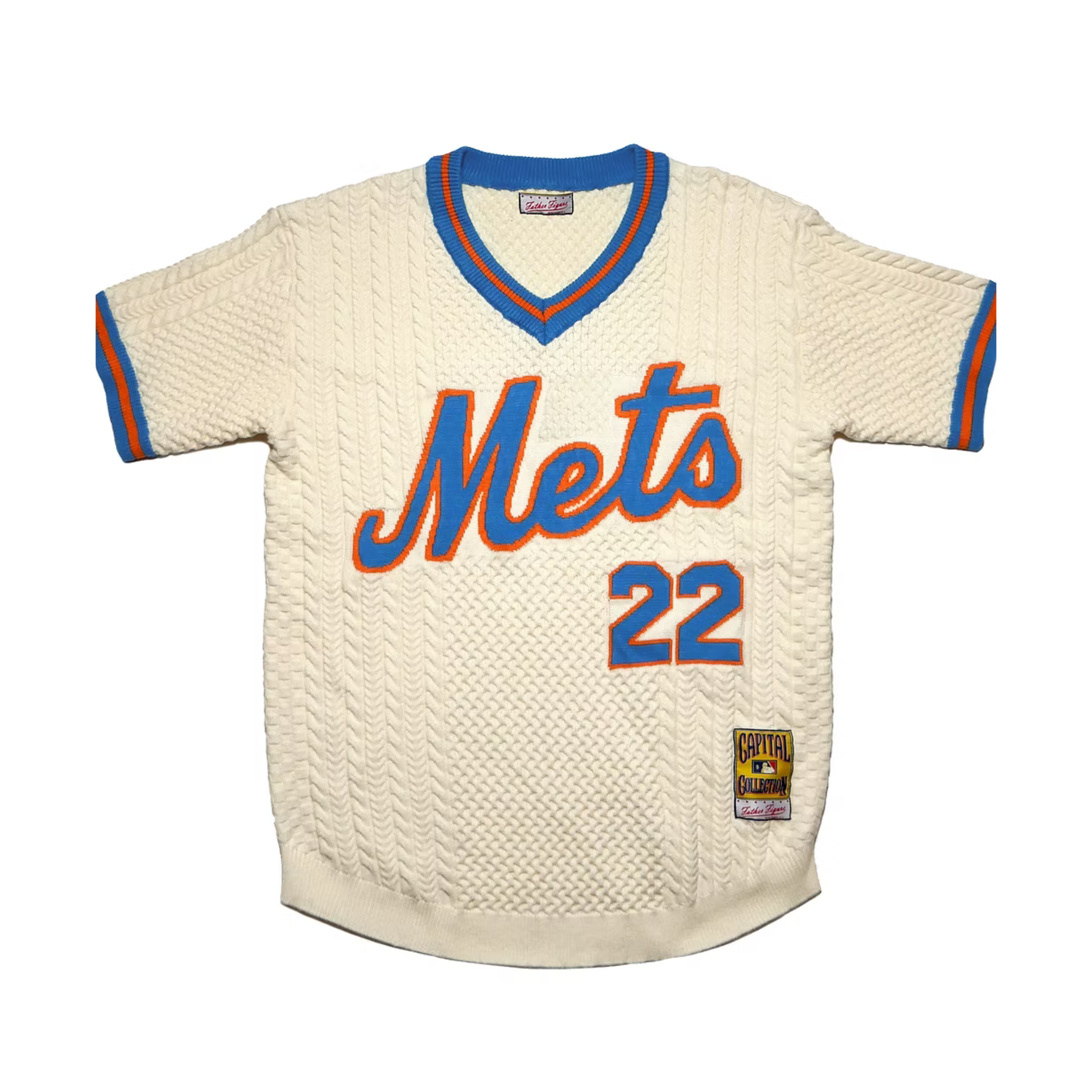 Father Figure New York Mets Soto Cable Knit Jersey Sweater White – West NYC